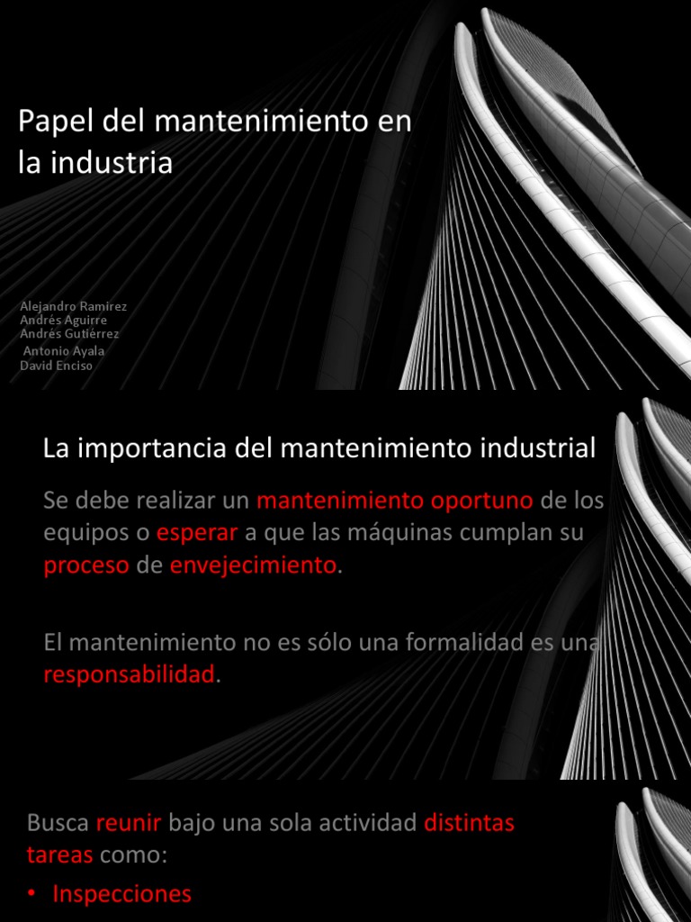 Papel Del Mantenimiento Industrial | PDF | Business