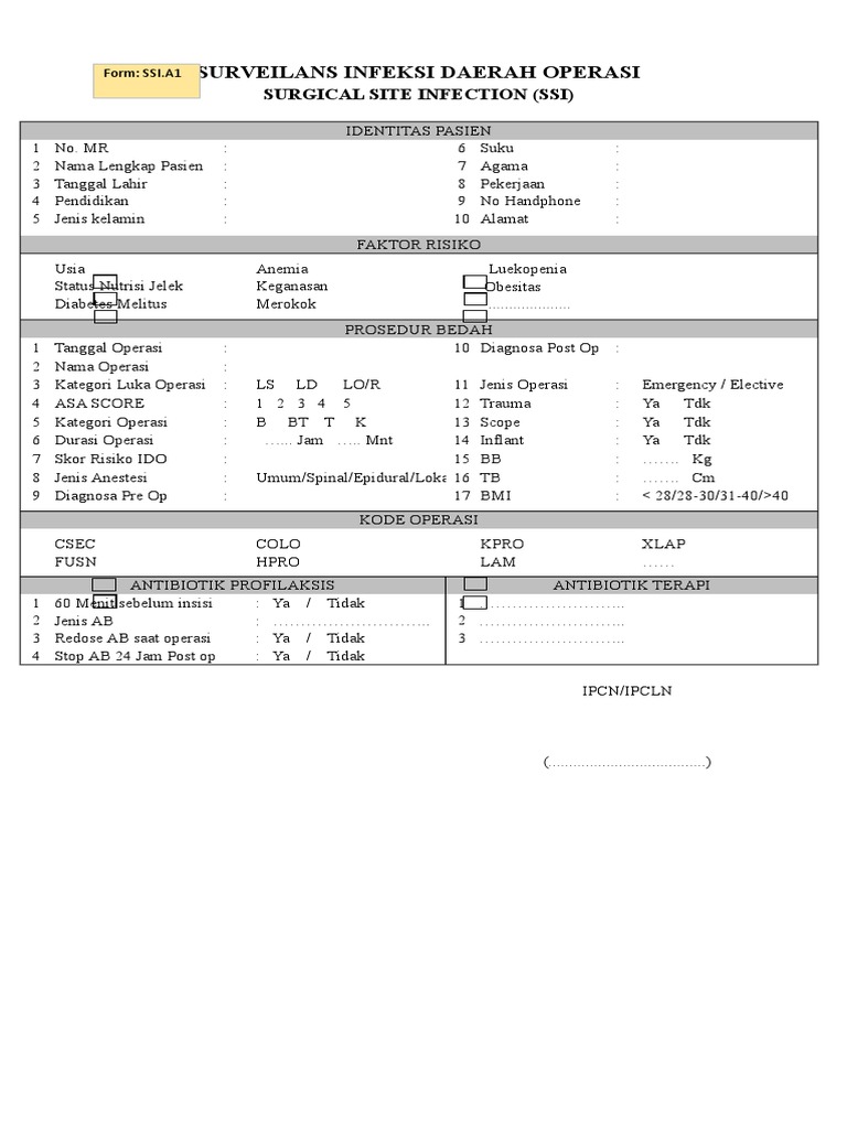 New Form Surveilans IDO | PDF