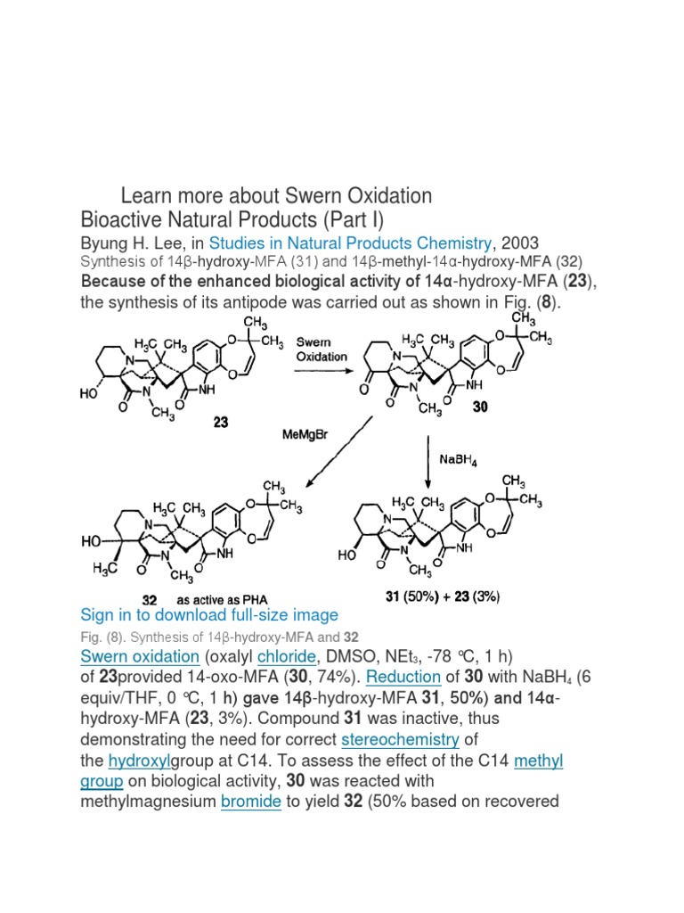 Learn More About Swern Oxidation | PDF | Aldehyde | Chemical Reactions