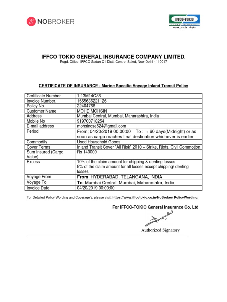 Iffco Tokio General Insurance Company Limited | PDF