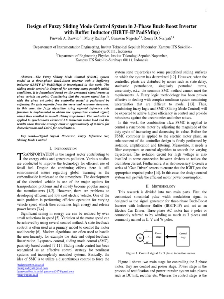 Design of Fuzzy Sliding Mode Control System in 3-Phase Buck-Boost ...