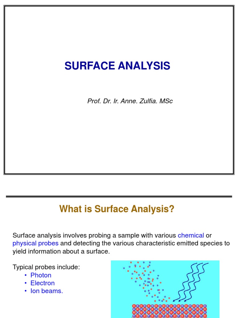 Surface Analysis | PDF | X Ray Photoelectron Spectroscopy ...