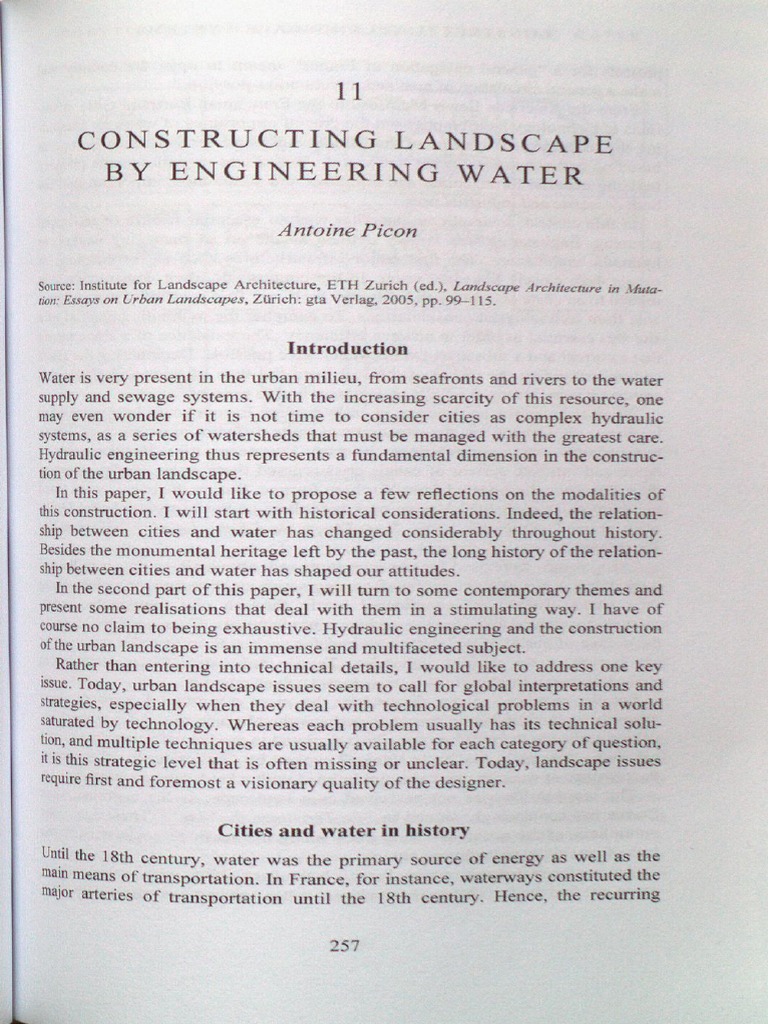 Antoine Picon Constructing Landscape by PDF | PDF