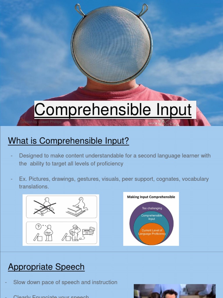 Comprehensible Input Strategies for ESL | PDF | Second Language ...