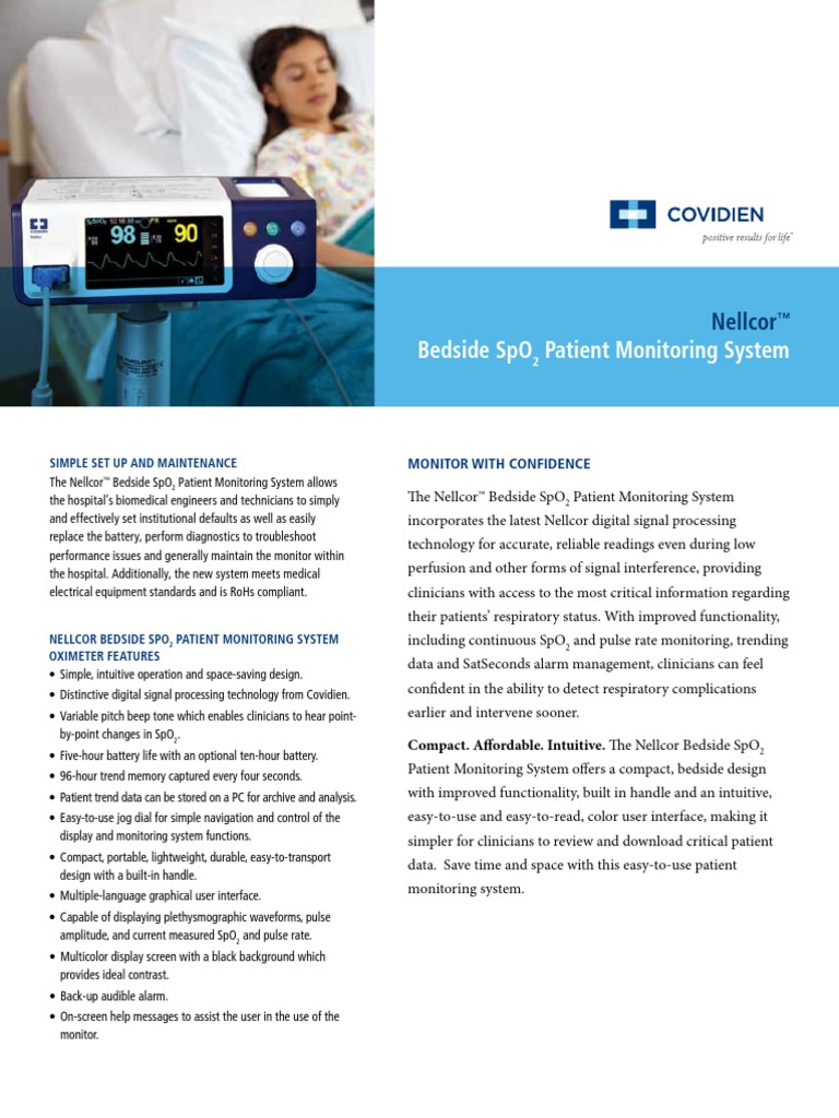 Covidien Bed SIde Spo2 Monitoring System | PDF | International ...
