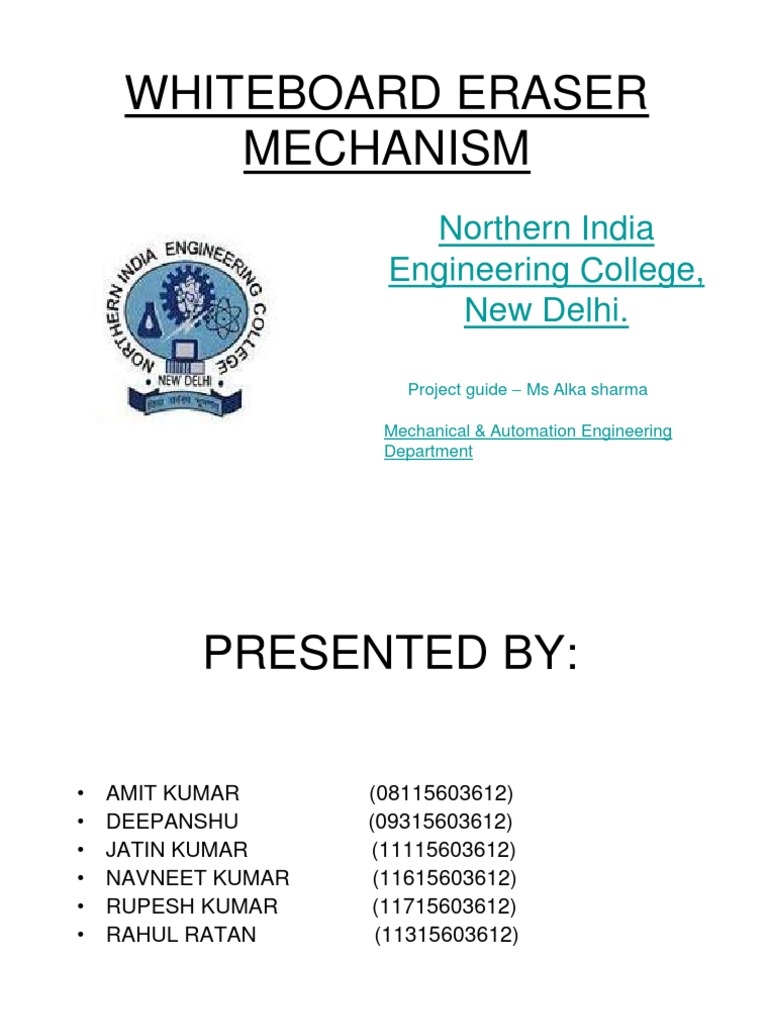 Automated Whiteboard Eraser Project | PDF | Screw | Bearing (Mechanical)