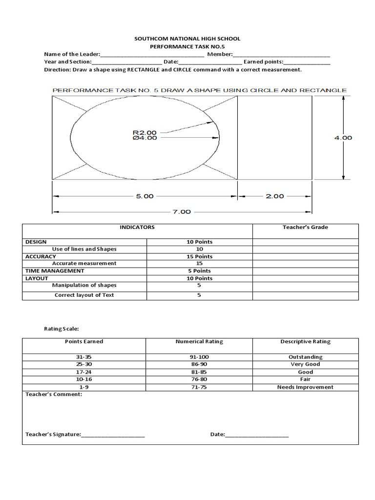 Technical Drafting Grade 10 Performance Task No. 5 With Rubrics | PDF ...