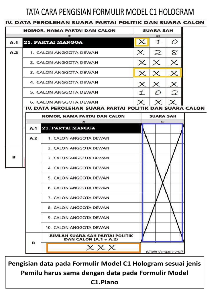 Panduan Pengisian Formulir Model C1 | PDF | Politik