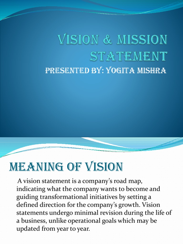 Vision & Mission Statement | Download Free PDF | Goal | Strategic ...