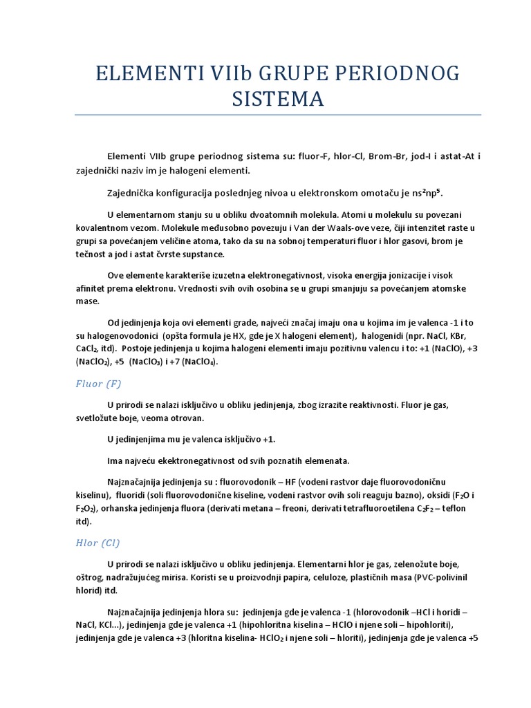 Halogeni Elementi | PDF