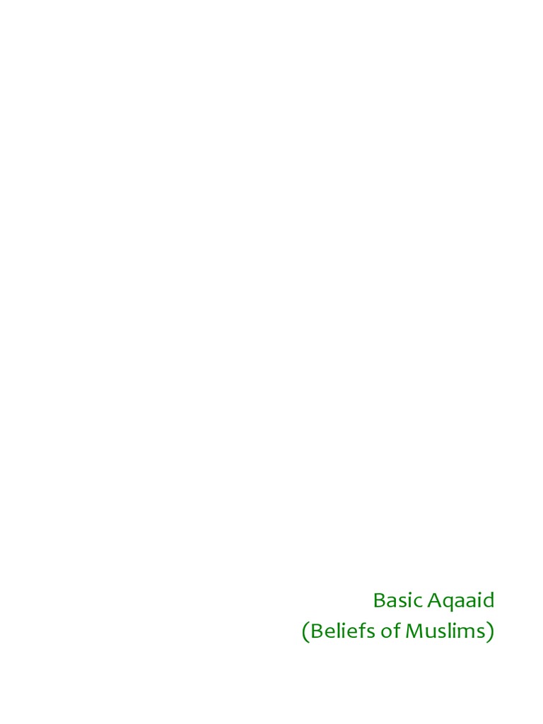 Basic Aqaaid (Beliefs of Muslims) | PDF | Prophets And Messengers In ...