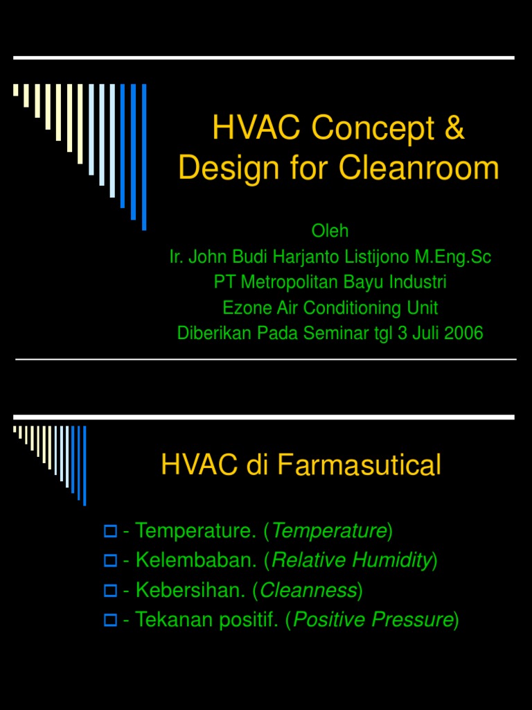 HVAC Concept & Design For Cleanroom - John Buddy | PDF