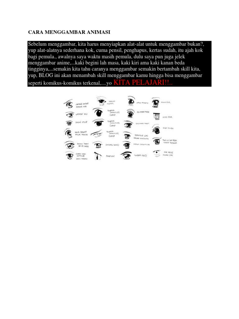 Cara Menggambar Animasi | PDF