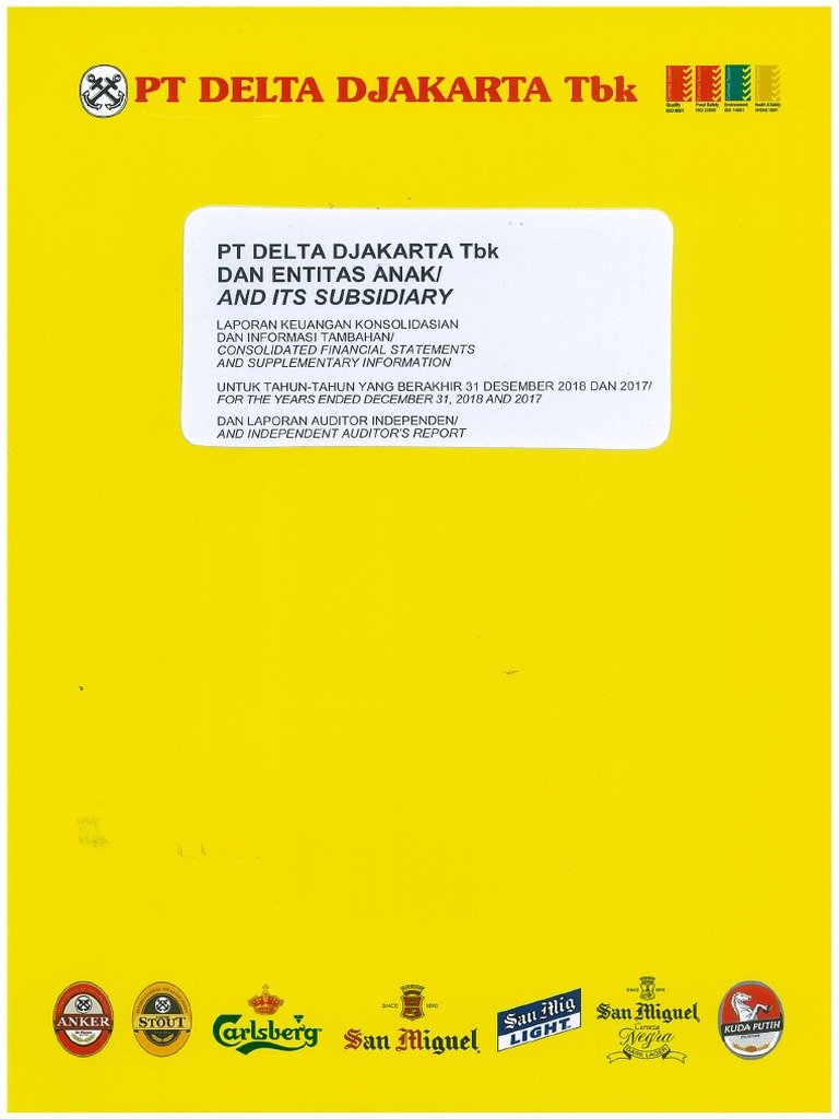 FY - 2018 - DLTA - Delta Djakarta TBK PDF | PDF