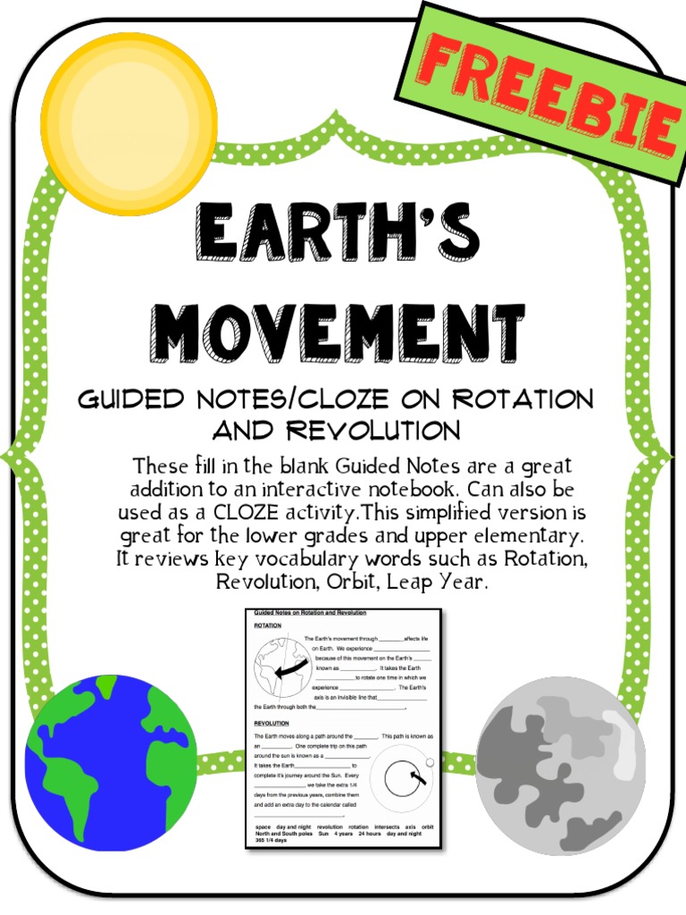 Rotation and Revolution Movement Gaps | PDF | Rotation | Moon