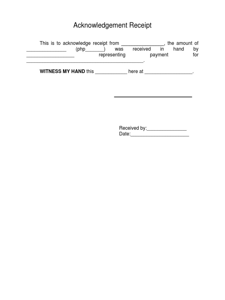 Acknowledgement Receipt | PDF | Law