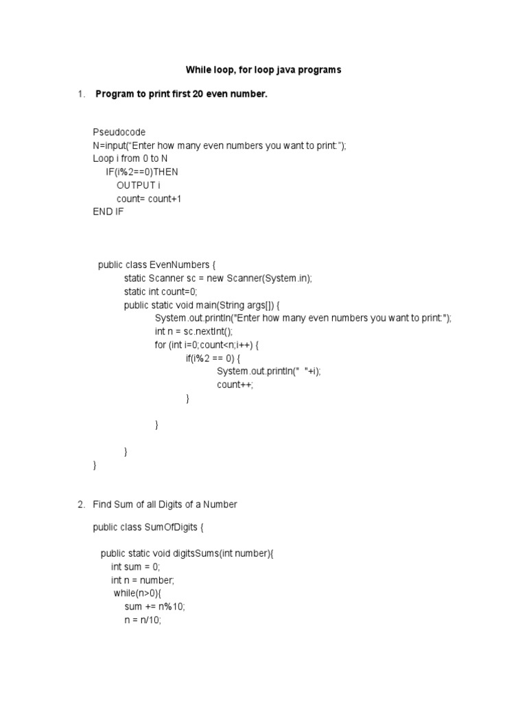 Iterations Java Problems 1 | PDF | Applied Mathematics | Software ...