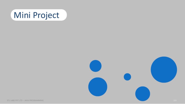 Mini Project: Etl Labs PVT LTD - Java Programming | PDF