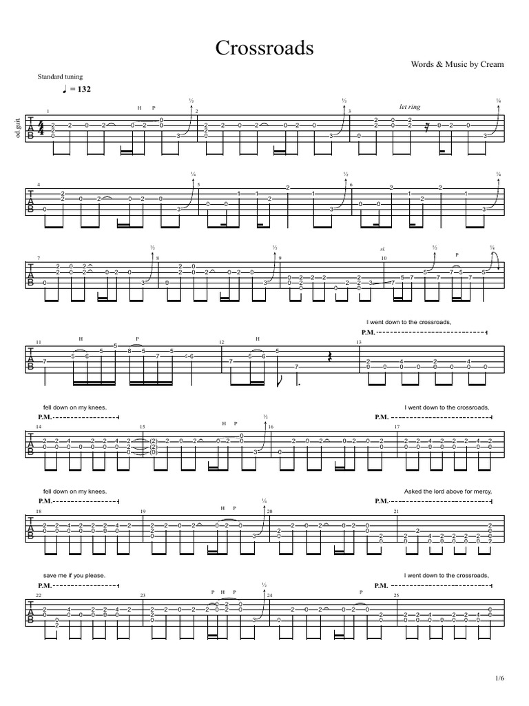 Crossroads: Words & Music by Cream | PDF