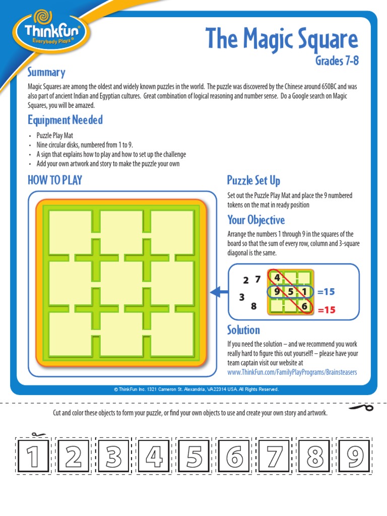 Magic Square | PDF | Teaching Mathematics | Leisure