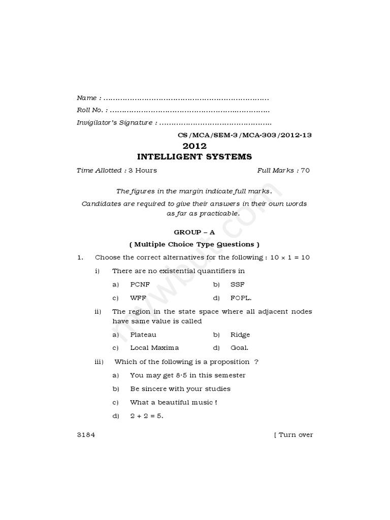 2012 | PDF | First Order Logic | Artificial Intelligence