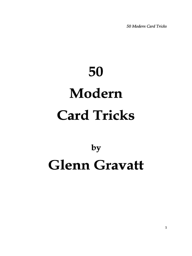 50 Modern Card Tricks | PDF | Card Games | Playing Cards