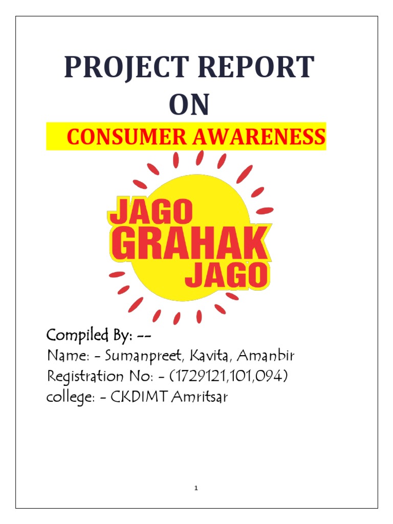 Consumer Awareness Project Report | PDF | Consumer Protection | Business