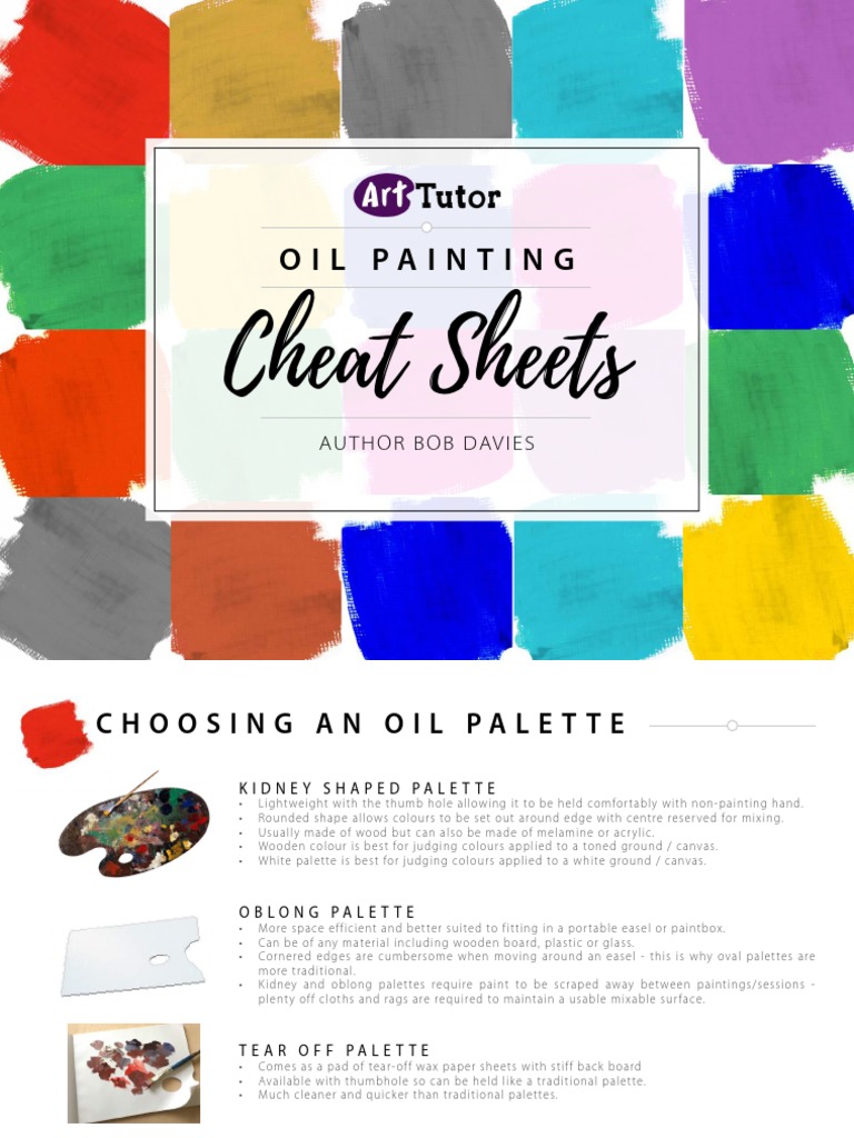 Oil Painting Cheat Sheets | PDF | Blue | Red