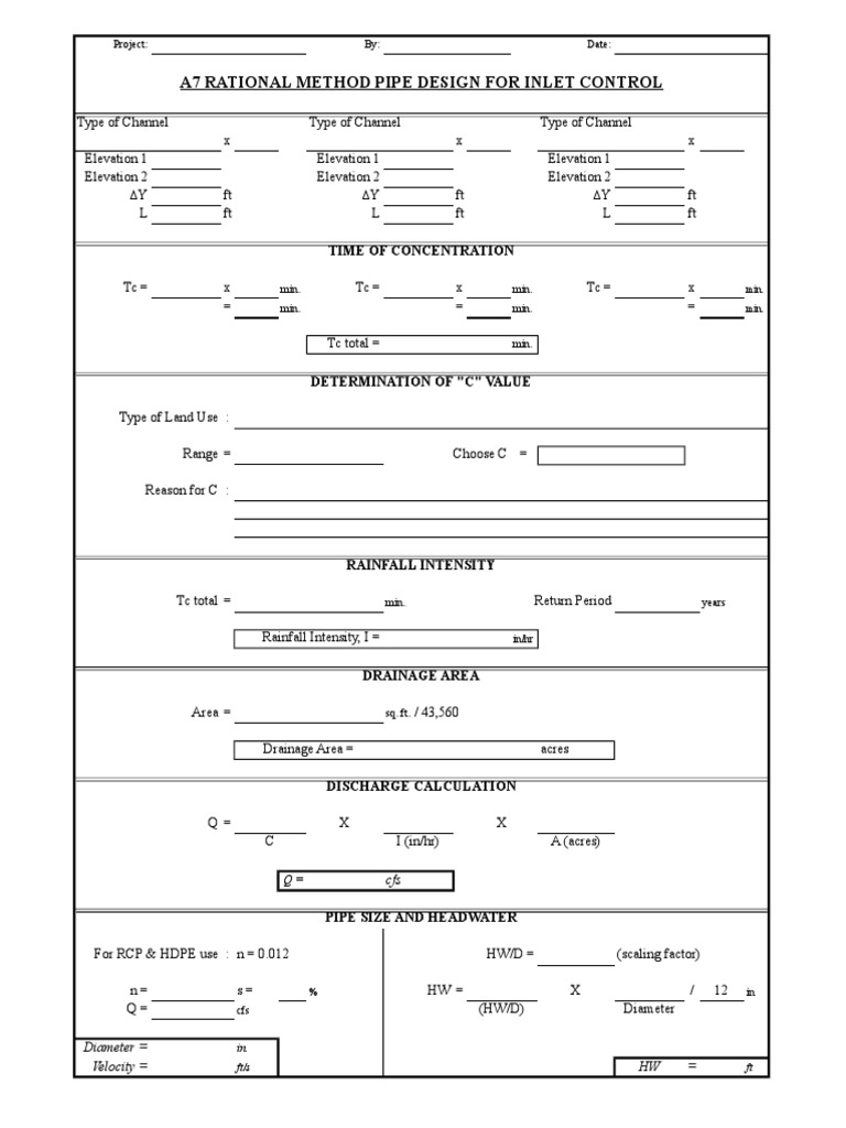 Rational Method Pipe Design Guide | PDF | Nature