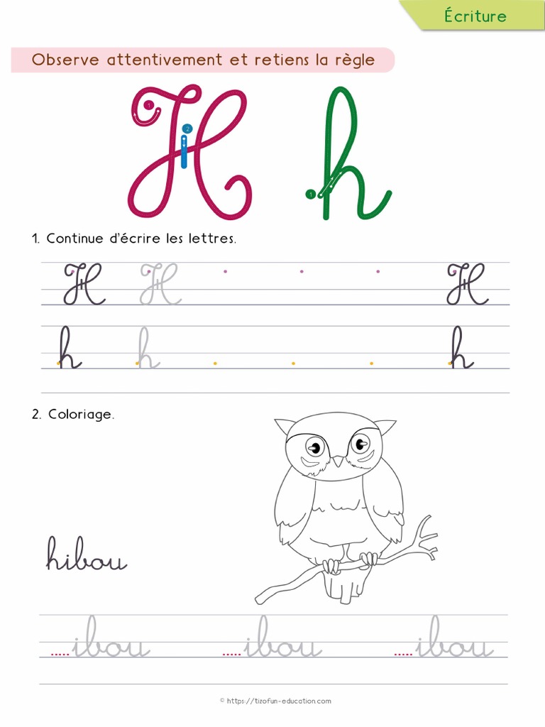 8 Apprendre A Ecrire Les Cursives Lettre H PDF | PDF