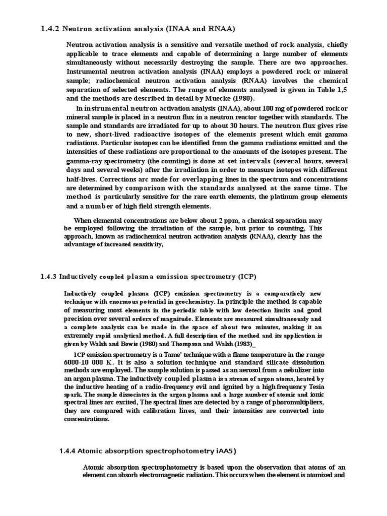 Neutron Activation Analysis (INAA and RNAA) | PDF | Mass Spectrometry ...