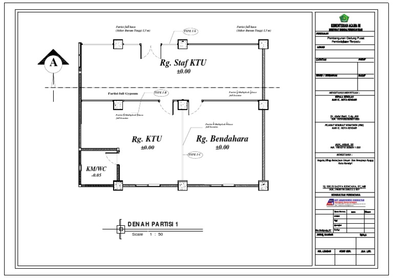 Detail Denah Dinding Partisi Gypsum | PDF