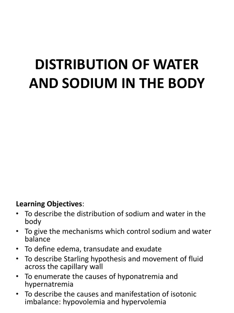 Sodium and Water Balance in the Body | PDF | Electrolyte | Sodium