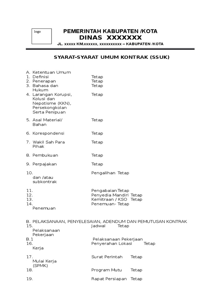 Contoh Addendum (SSUK) | PDF | Teknologi & Rekayasa