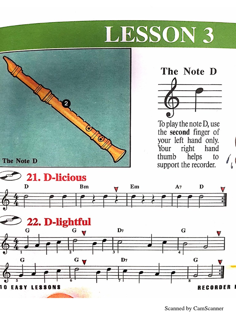 Recorder Lesson 3 | PDF