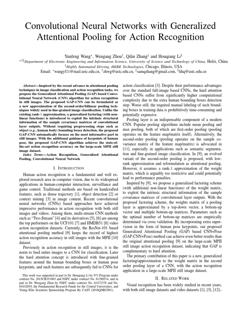 GAP-CNN for Action Recognition | PDF | Artificial Neural Network ...
