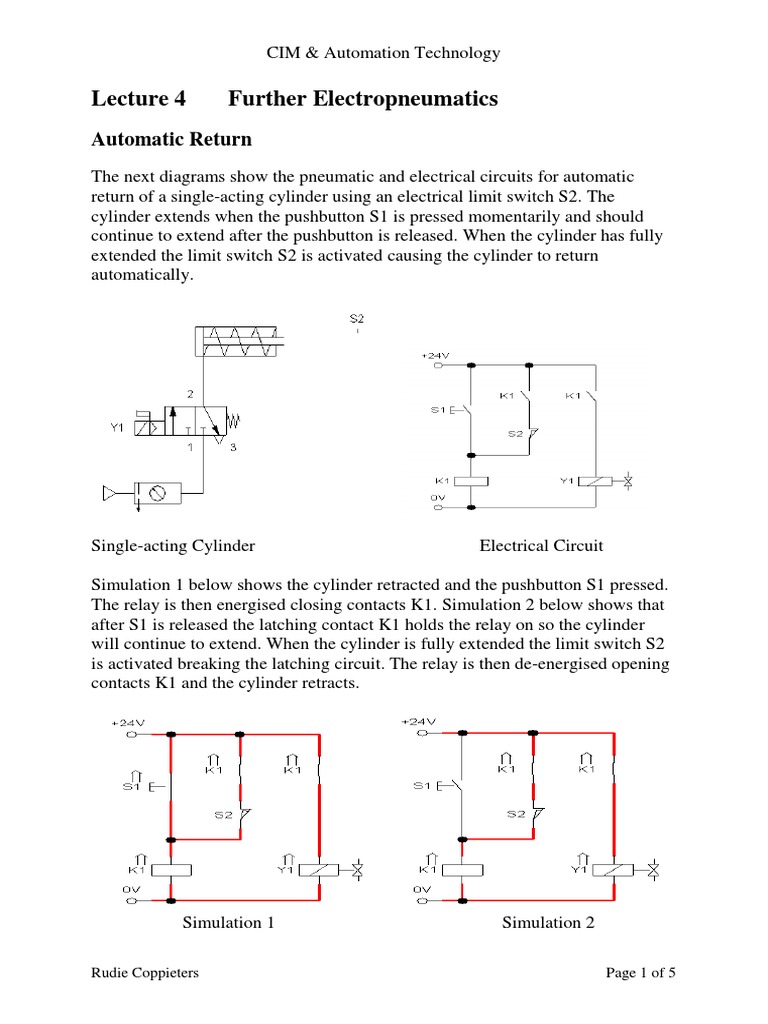 Further Electropneumatics | PDF | Relay | Switch