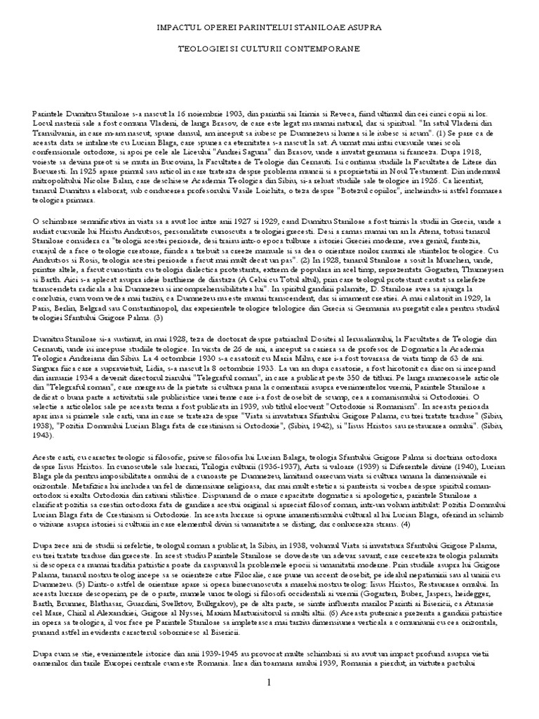 Dumitru Staniloae | PDF