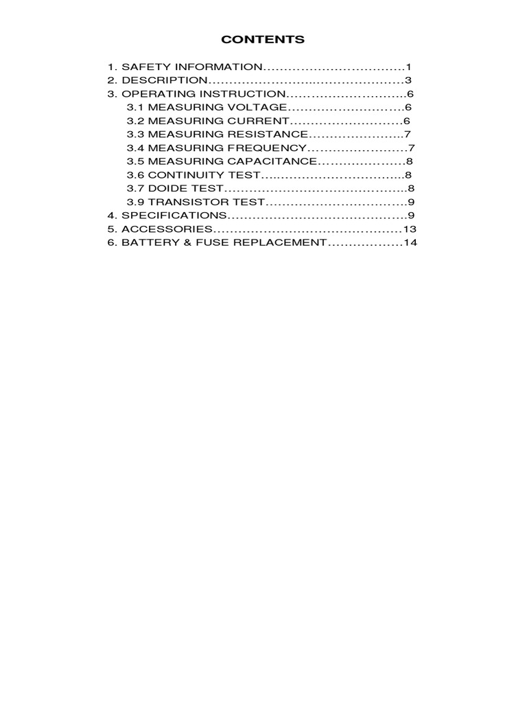 Mastech MY67 Multimeter Guide | PDF | Bipolar Junction Transistor ...
