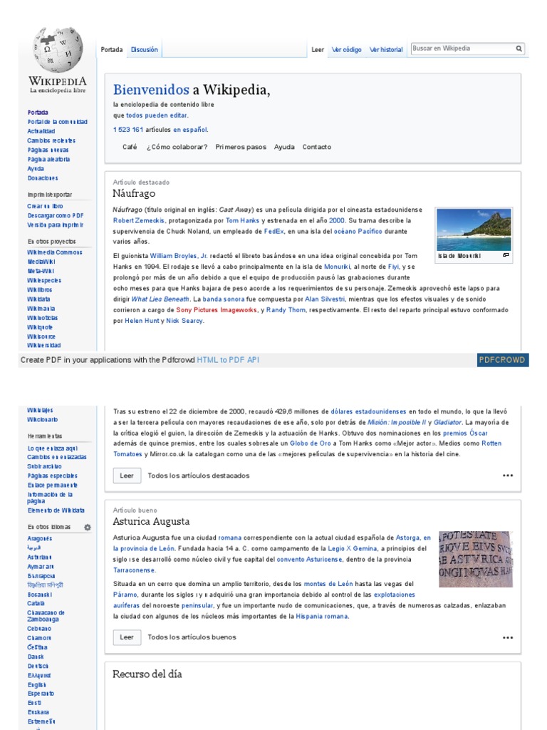 Es Wikipedia Org Wiki Wikipedia Portada | PDF | Wikipedia | Informática ...