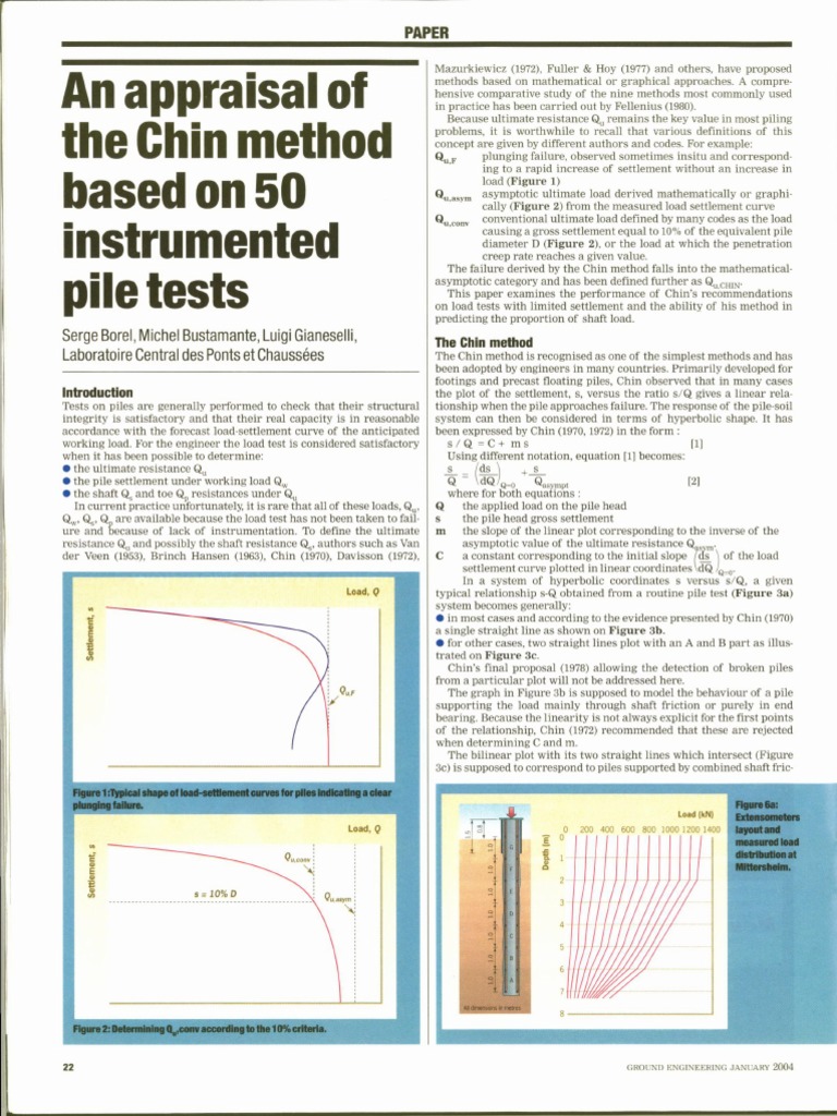 An Appraisal of The Chin Method Based On 50 Instrumented Pile Tests ...