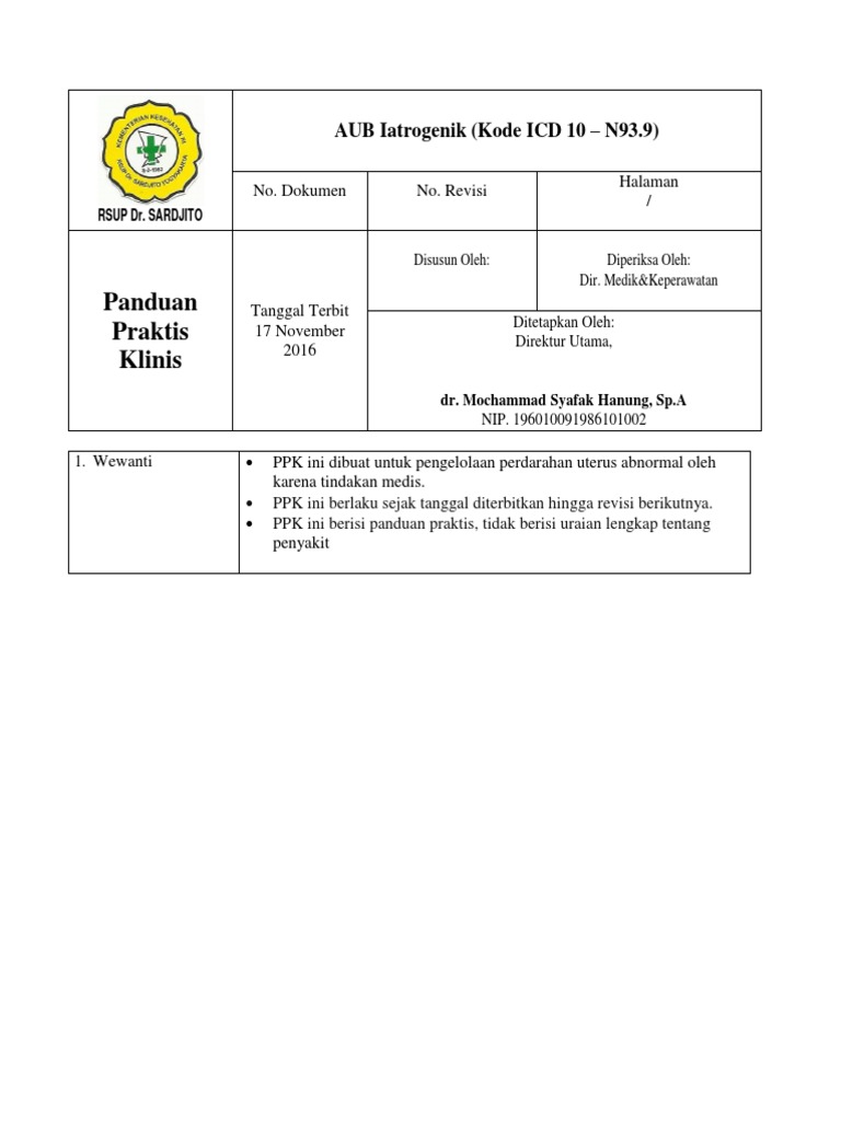 PPK AUB Iatrogenik | PDF