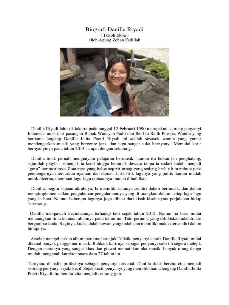 Biografi Danilla Riyadi | PDF