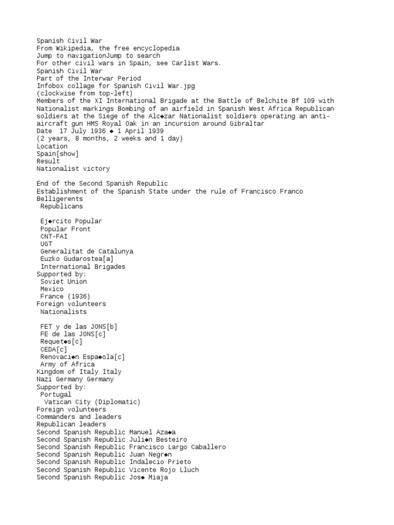 Spnish Civil War | PDF | Spanish Civil War | Francoist Spain