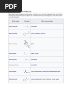 Table of Esters and Their Smells v2 A | PDF | Ester | Chemical Substances