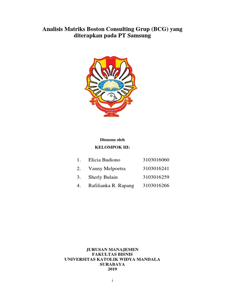 Analisis Matriks Boston Consulting Grup (BCG) Yang Diterapkan Pada PT ...