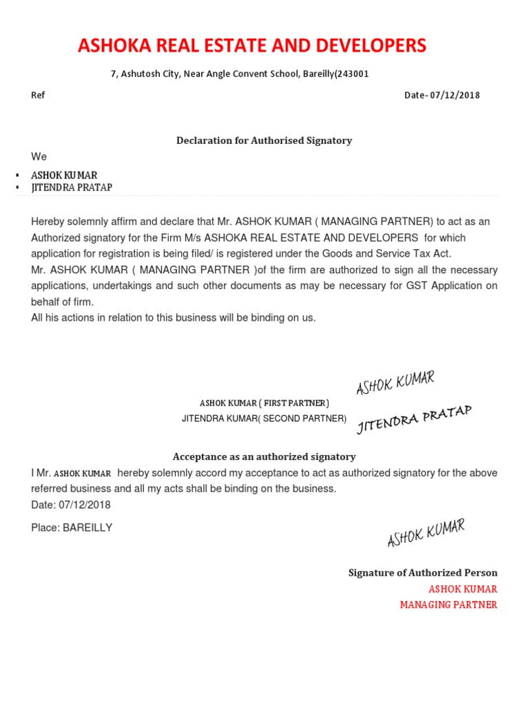 Ashoka Real Estate and Developers: Ashok Kumar Jitendra Pratap | PDF