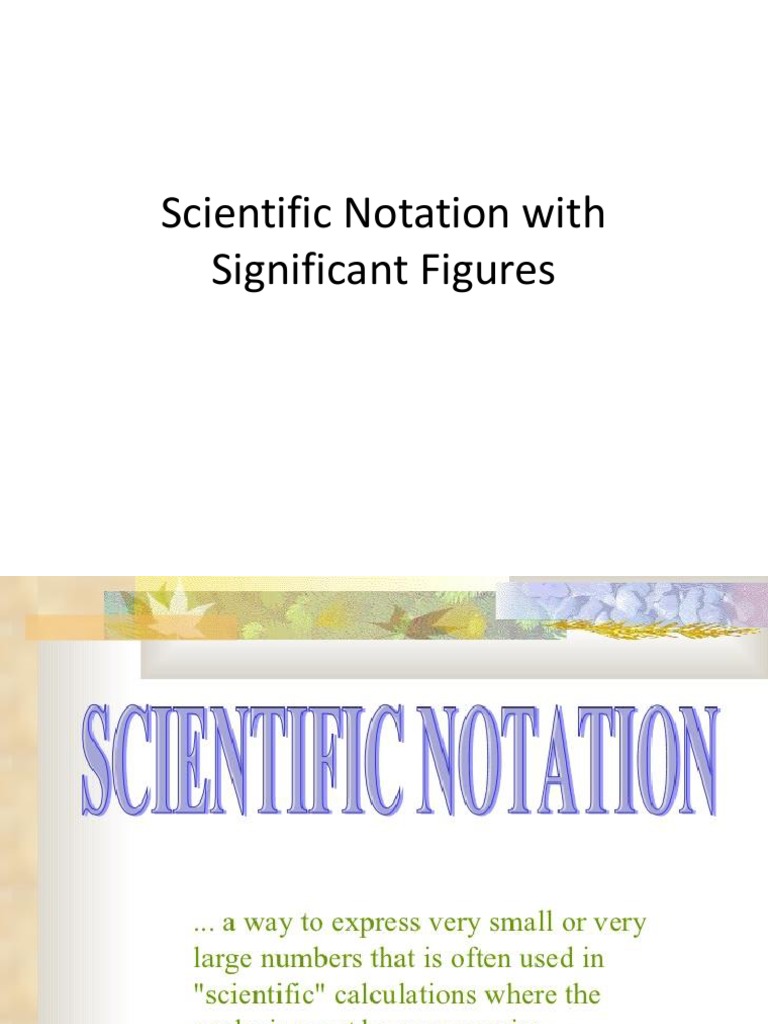 Scientific Notation With Significant Figures | PDF | Significant ...