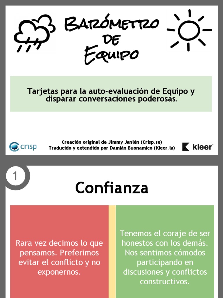 Team Barometer (Español) - Slideshow | Descargar gratis PDF | Humor ...