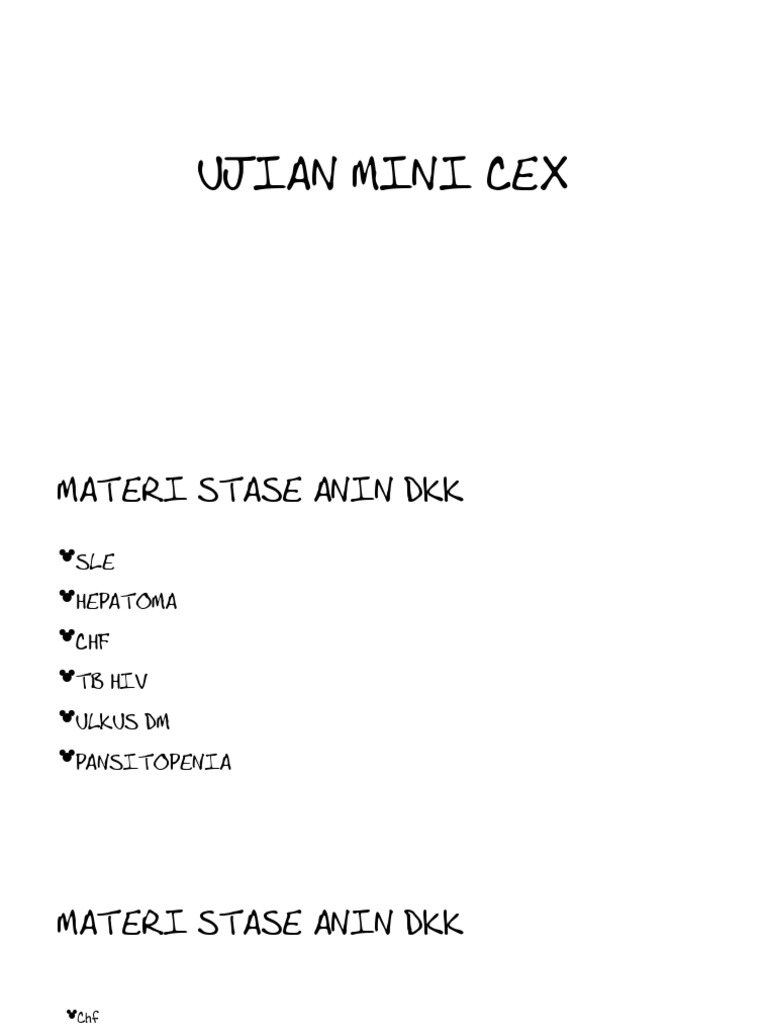 Ujian Mini CEX: SLE, CHF, TB, HIV | PDF | Kesehatan Holistik
